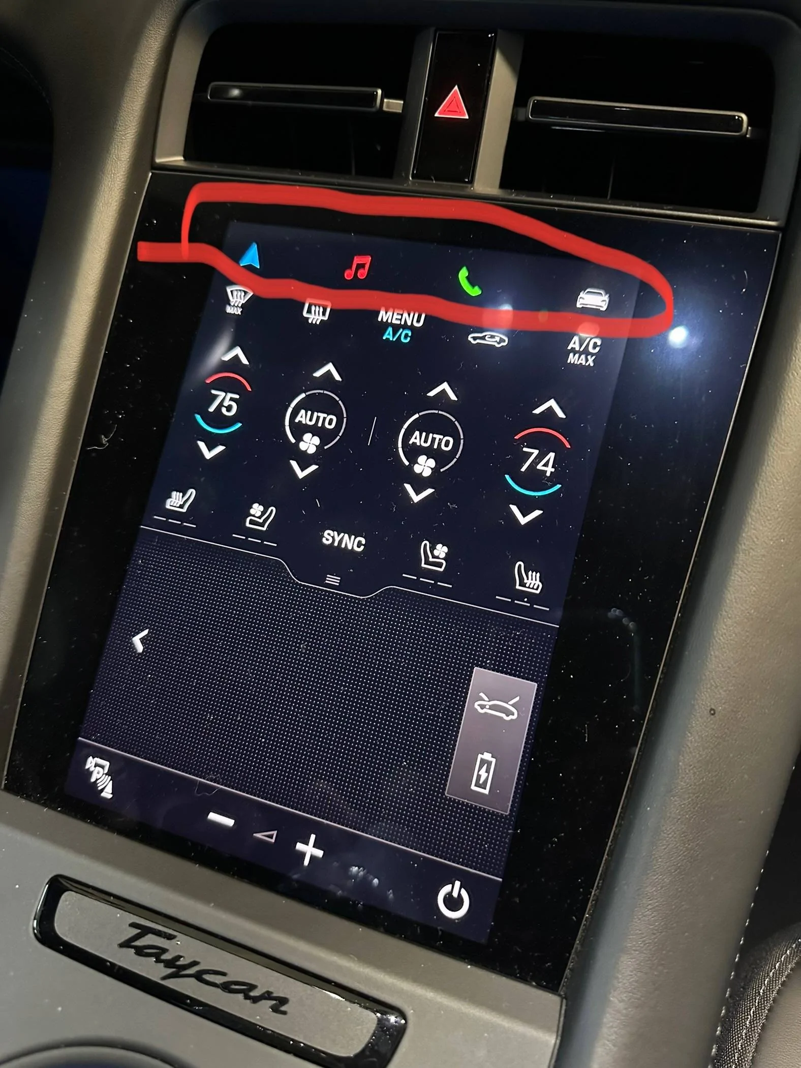 Extra row of buttons on the screen in newer Taycan models | TaycanForum ...