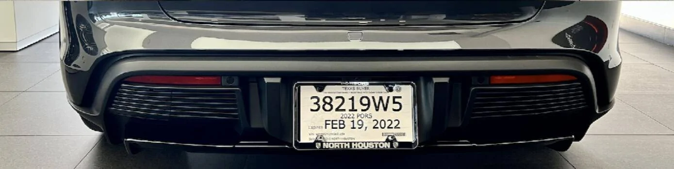 Decals on my modded license plate area | TaycanForum -- Porsche Taycan ...