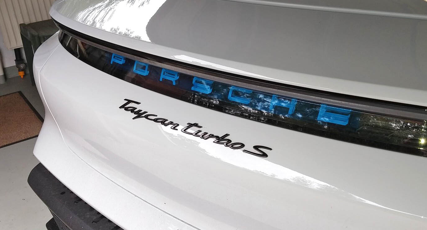 Finally I got my Glacier Ice Blue rear Taycan logo! | TaycanForum ...