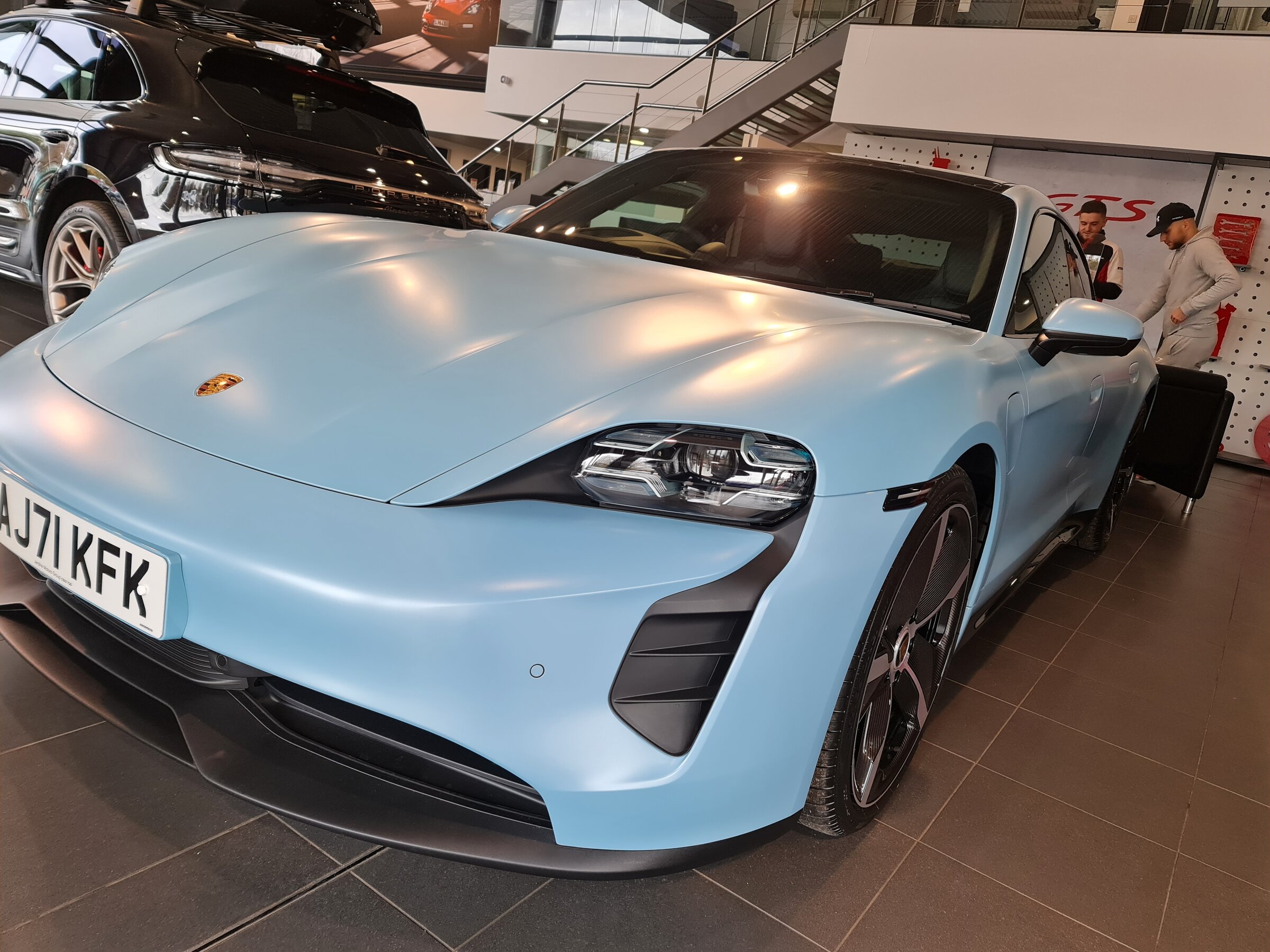 Taycan Frozen Blue Wrapped in Matte PPF by Topaz | TaycanForum ...