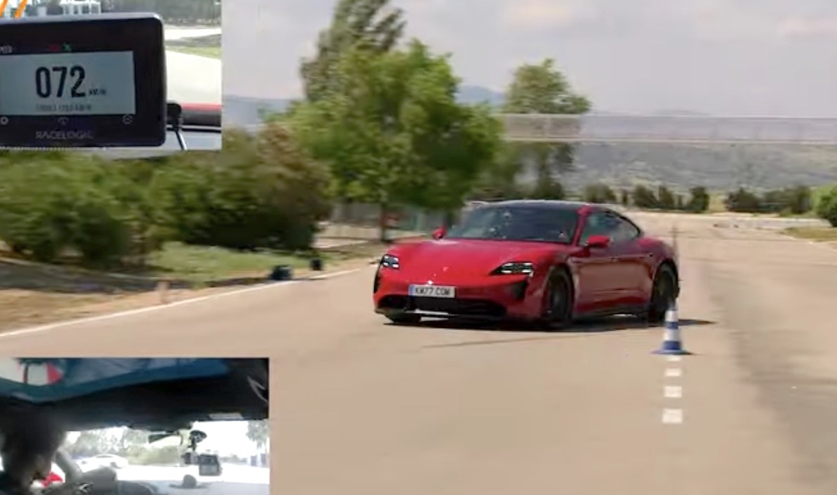 See Porsche Taycan GTS remain stable and quick in moose test and slalom ...