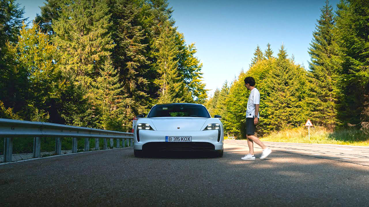 RWD Taycan is so fun to drive. A cinematic mountain driving film ...